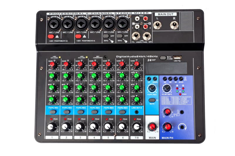 8-channel Mixing Console for Connecting Microphones and Musical ...