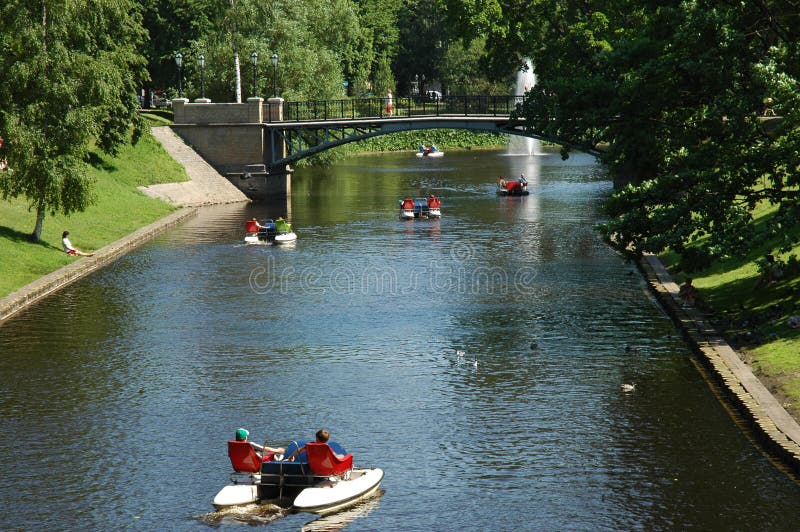 Channel in Riga editorial photo. Image of tree, park, deciduous - 2559886