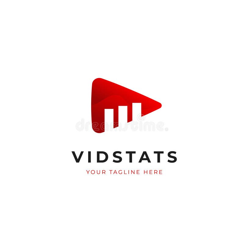 Channel Video Stats Status Logo Icon Symbol with Play Button and ...