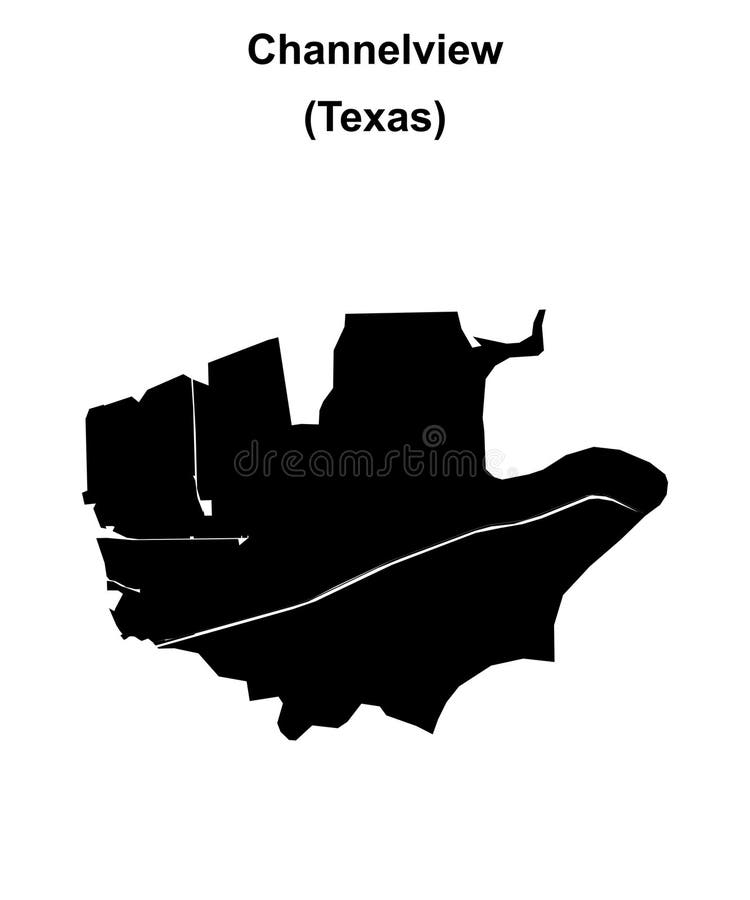 Channelview outline map stock vector. Illustration of template - 357643484