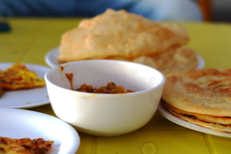 Channy Puri and omlet stock image. Image of dish, fruit - 225663899