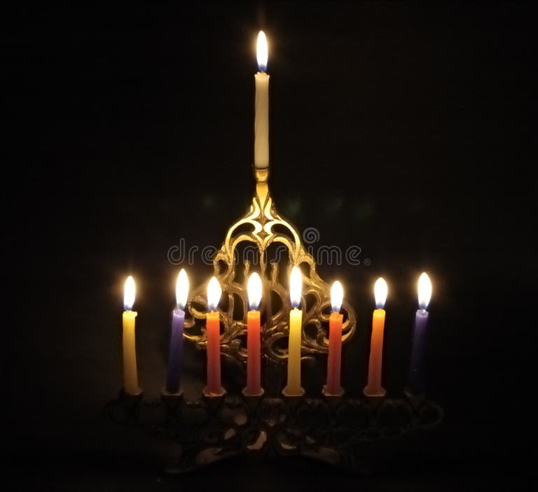 Chanuka candles stock photo. Image of fire, burn, hanukkah - 3678152