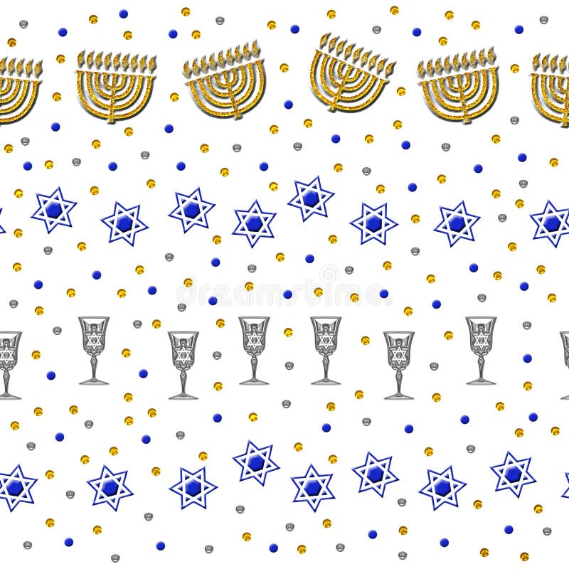 Chanukah Seamless Pattern with Sevivon. Jewish Religious Holiday of ...