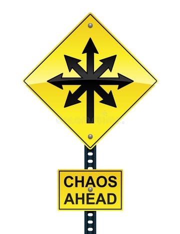 Chaos ahead sign stock vector. Illustration of highway - 23370661