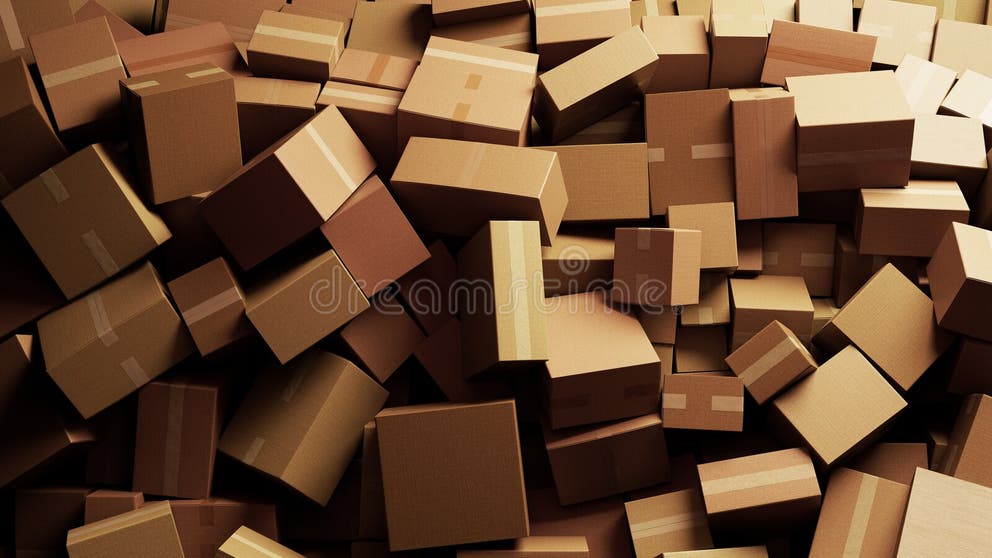Chaos of Cardboard: a Pile of Boxes in Disarray Stock Photo - Image of ...