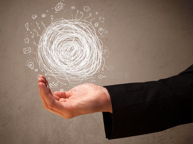 Chaos Concept in the Hand of a Businessman Stock Image - Image of help ...