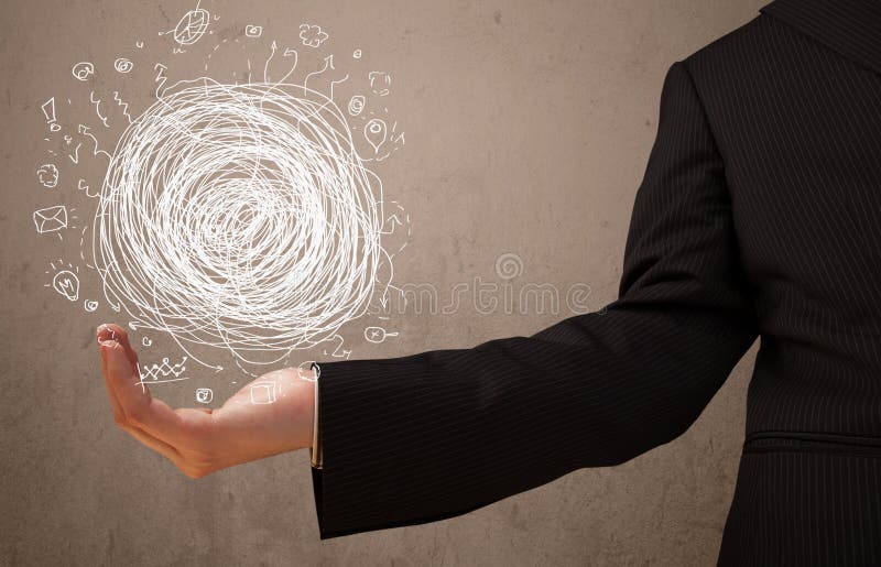 Chaos Concept in the Hand of a Businessman Stock Photo - Image of ...
