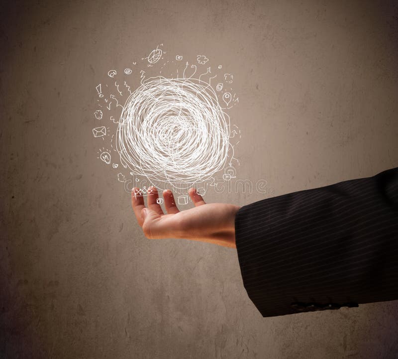 Chaos Concept in the Hand of a Businessman Stock Image - Image of adult ...
