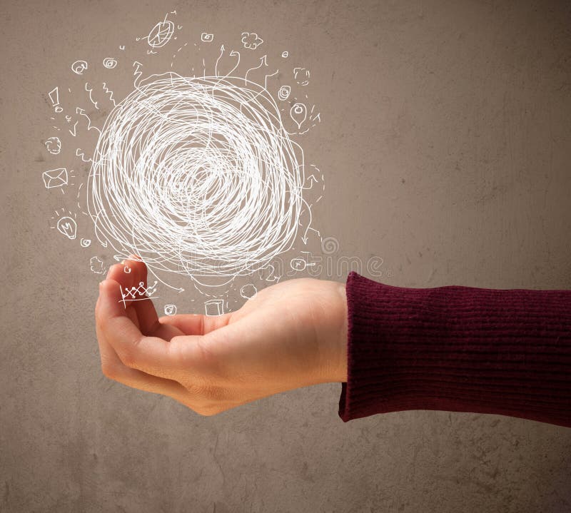 Chaos Concept in the Hand of a Woman Stock Image - Image of hand ...