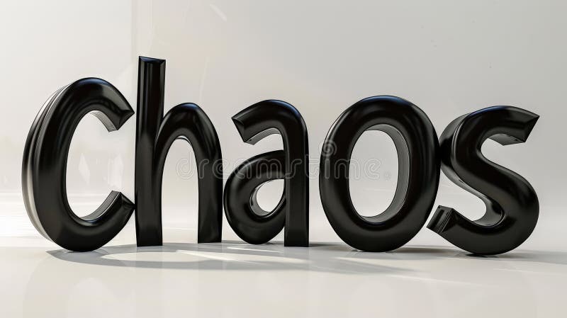 Chaos in 3D: Solid Phenolic Resin Typography Stock Photo - Image of ...