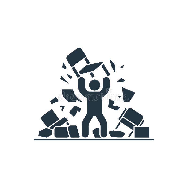 Chaos destruction icon stock vector. Illustration of vector - 361768241