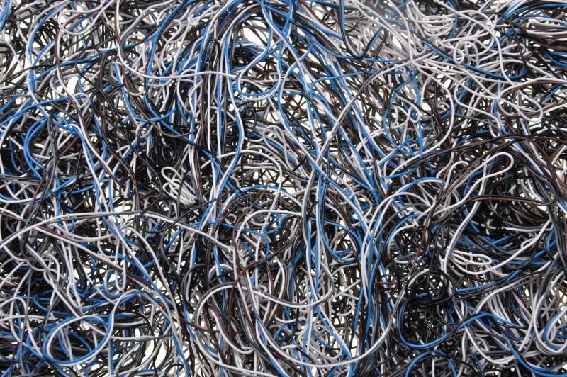 Chaos of network cables stock image. Image of office - 31882813