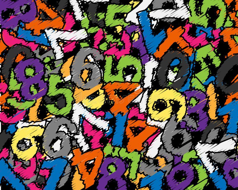 Chaos of numbers stock illustration. Illustration of comics - 20179142