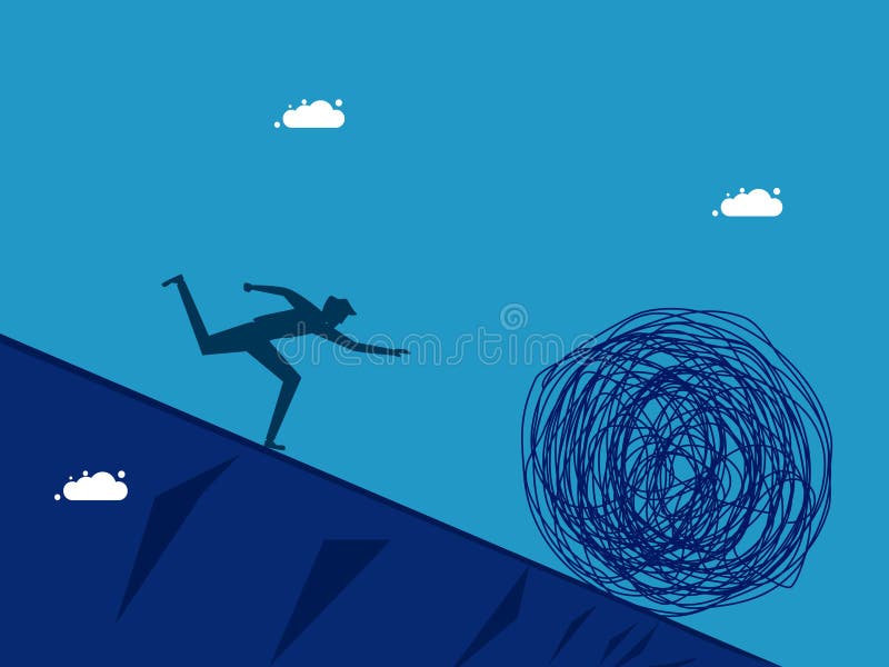 Chaos Problem. Man Chasing Problems Stock Vector - Illustration of ...