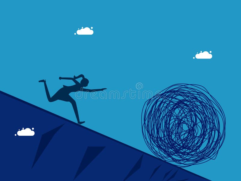 Chaos Problem. Woman Chasing Problems Stock Vector - Illustration of ...