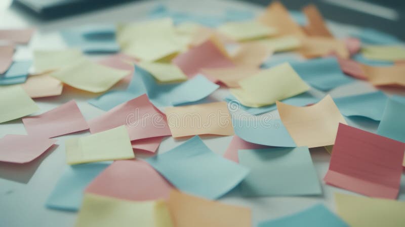 Chaos of Sticky Notes Representing Multitasking Stress Stock Photo ...