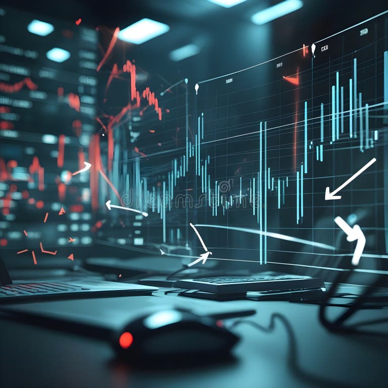 Chaos and Uncertainty in the Financial World ( Image is Generated Using AI) Stock Illustration ...