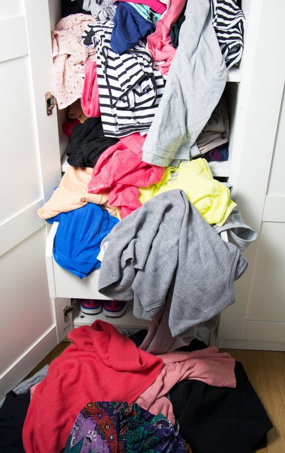 Chaos in wardrobe stock photo. Image of garment, room - 50050412