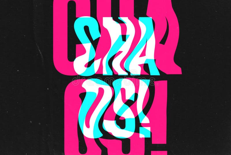 CHAOS. the Wavy and Distorted Text Effect. Modern Style with the Glitch ...