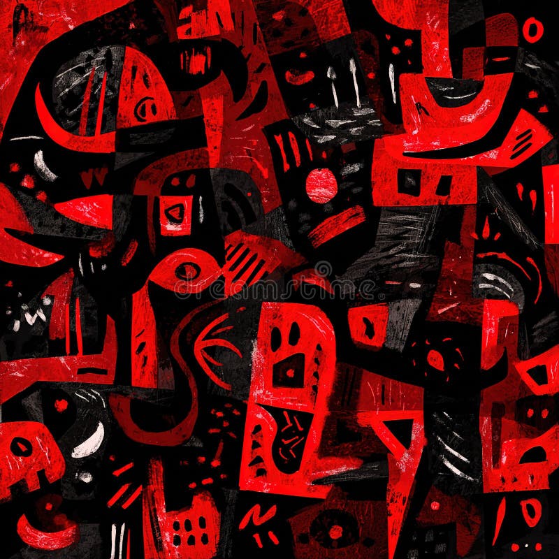 Chaotic Abstract Anxiety Expression Artwork Stock Illustration ...