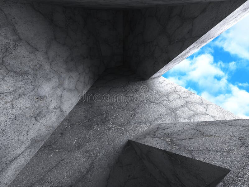 Chaotic Abstract Construction. Architecture Sky Background Stock ...