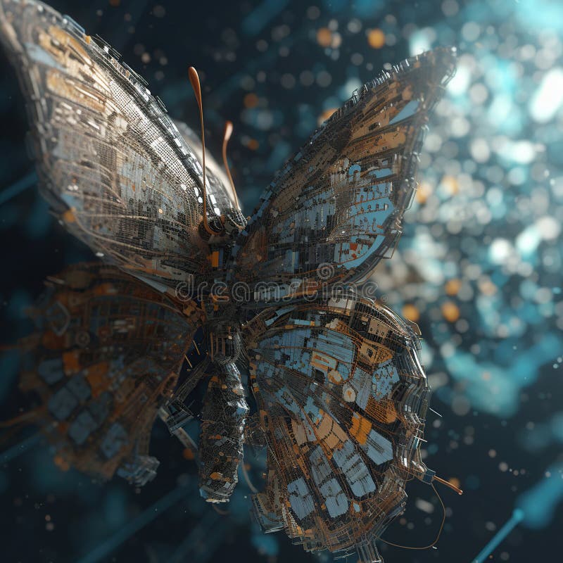 Chaotic Abstract Theory Dot Matrix, Diagram Map of a Butterfly ...