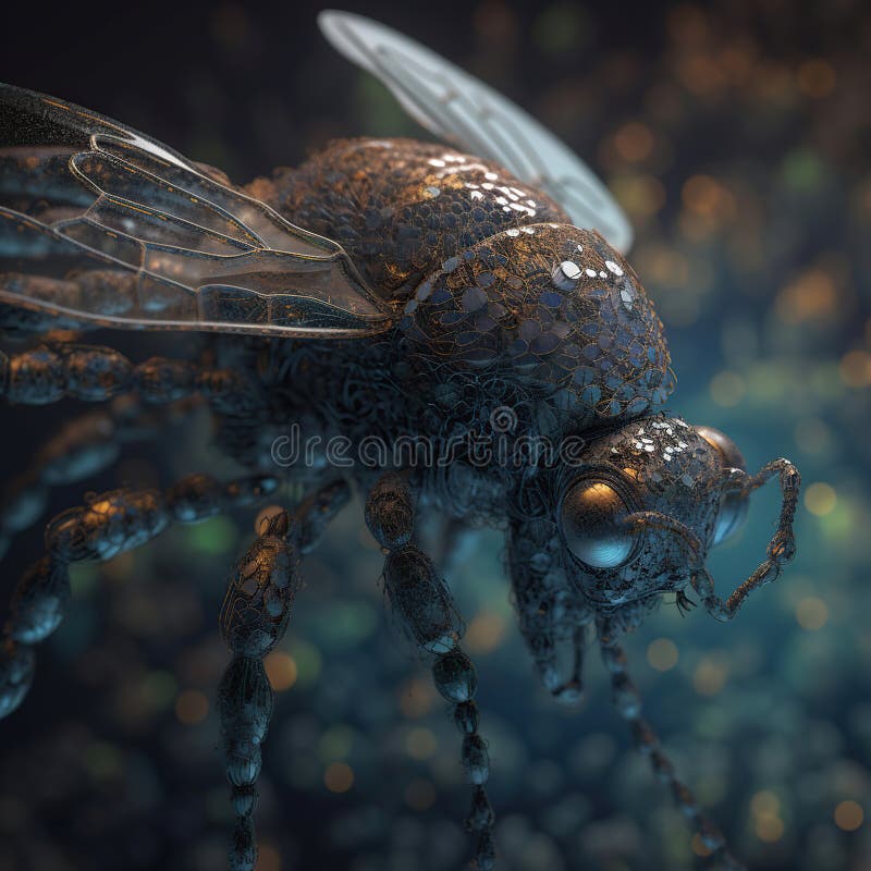 Chaotic Abstract Theory Dot Matrix, Diagram Map of a Fly. Generative Ai ...