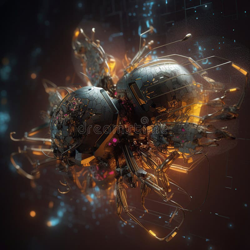 Chaotic Abstract Theory Dot Matrix, Diagram Map of a Fly. Generative Ai ...