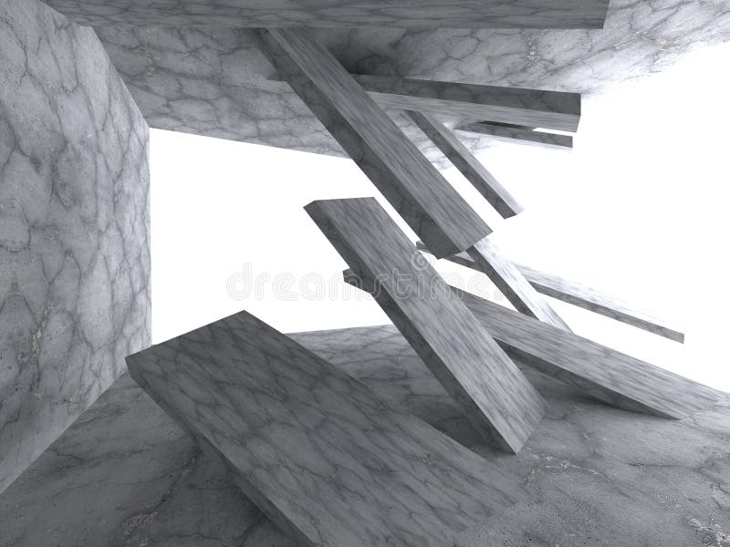 Chaotic Architecture Design. Concrete Construction Background Stock ...
