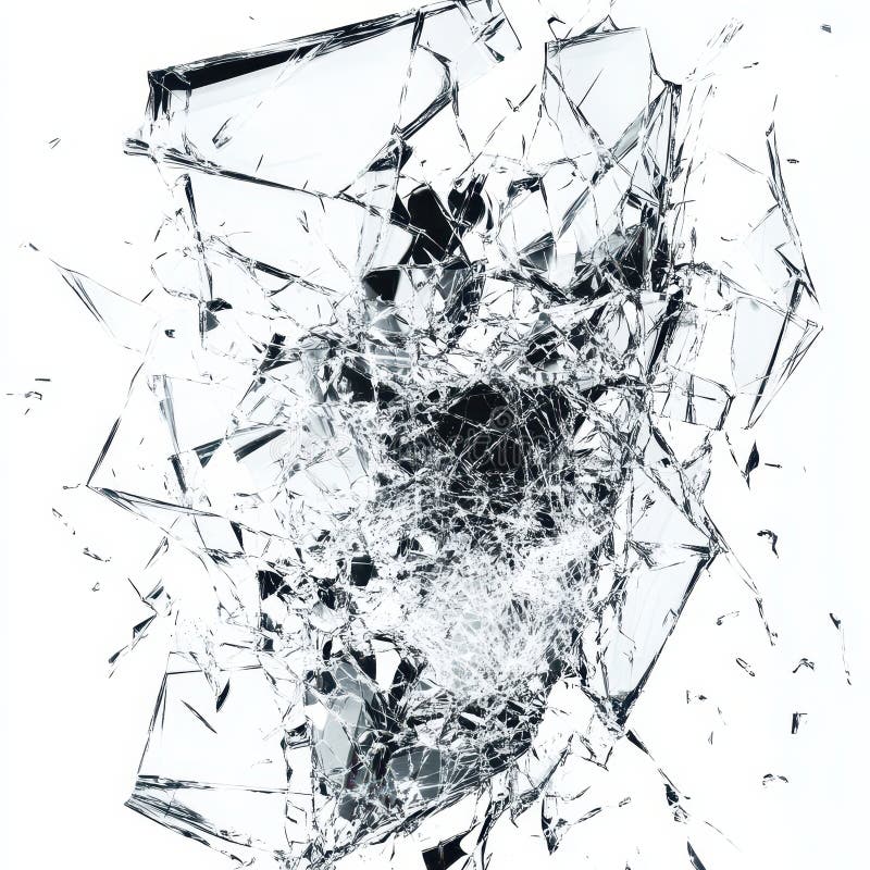 A Chaotic Arrangement of Shattered Glass Pieces Creating a Dynamic ...