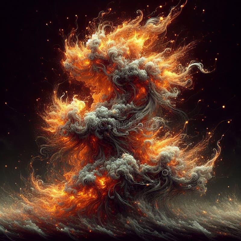 A Chaotic Array of Tiny Flames that Whip Around Like a Storm of Stock ...