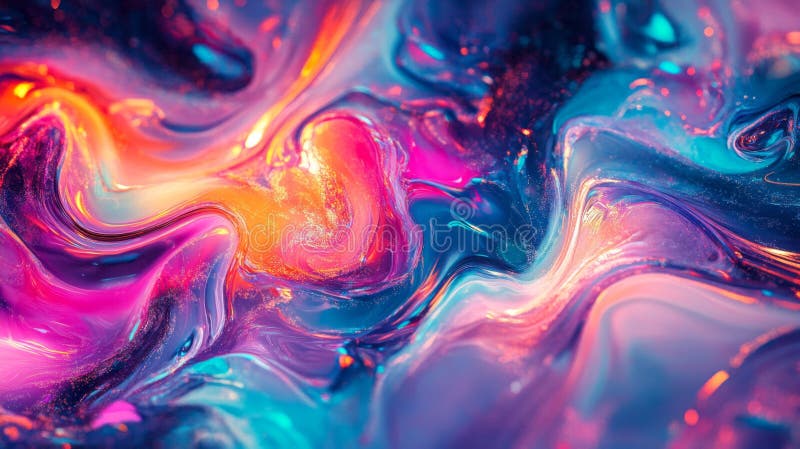 Chaotic Blend of Neon and Pastel Colors Stock Illustration ...