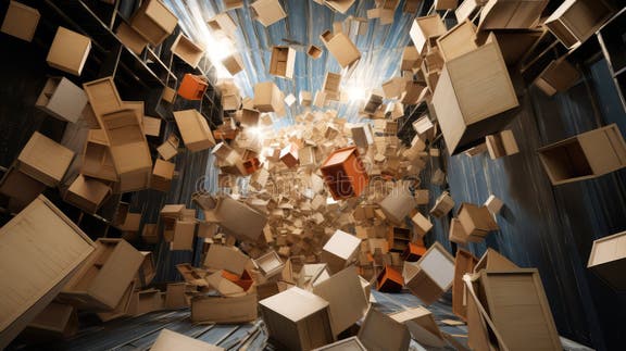 Chaotic box at angle stock illustration. Illustration of chaotic ...