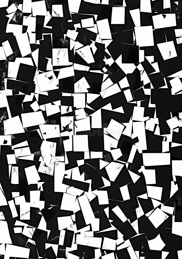 Chaotic Cluster of White Rectangular Shapes Stock Photo - Image of ...