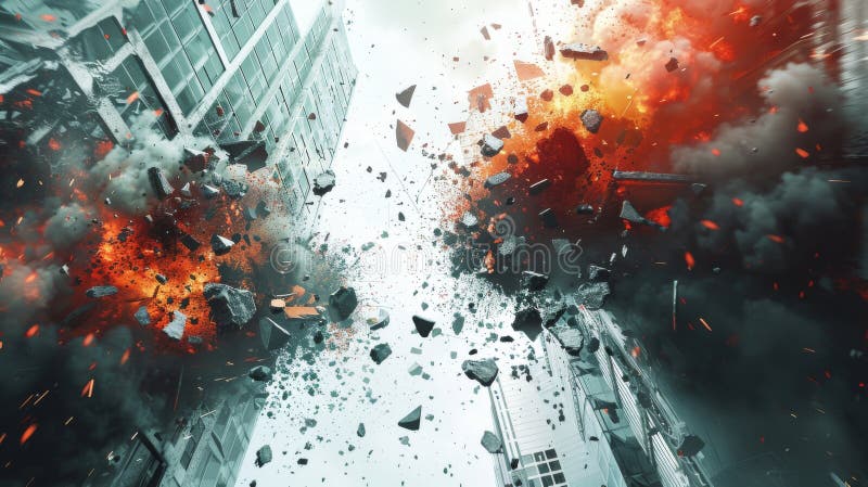Chaotic Collision of Building Stock Illustration - Illustration of ...