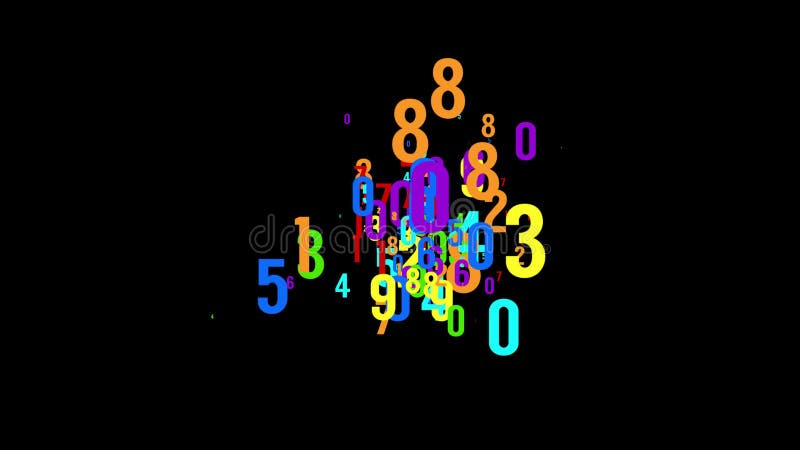 Chaotic Colored Numbers Flow Abstract Background Stock Footage - Video ...