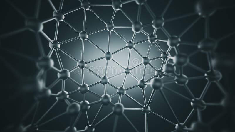 Chaotic Connecting Structure with Spheres and Lines 3D Rendering Stock ...