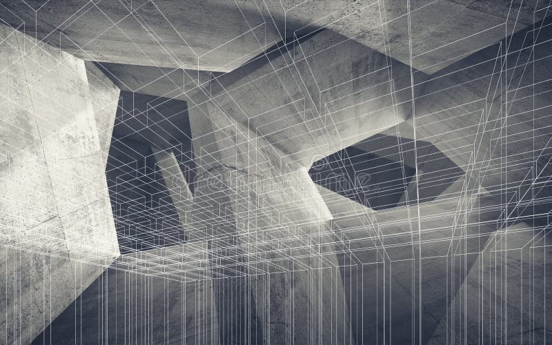 Chaotic 3d Structures and Wire-frame Lines Stock Illustration ...