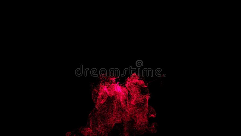 Chaotic Dance of Red Particles on Black Background with Alpha Channel ...