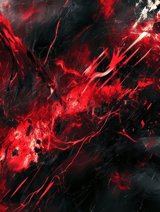 Chaotic Energy Expressed through Sharp Red and Black Splashes ...