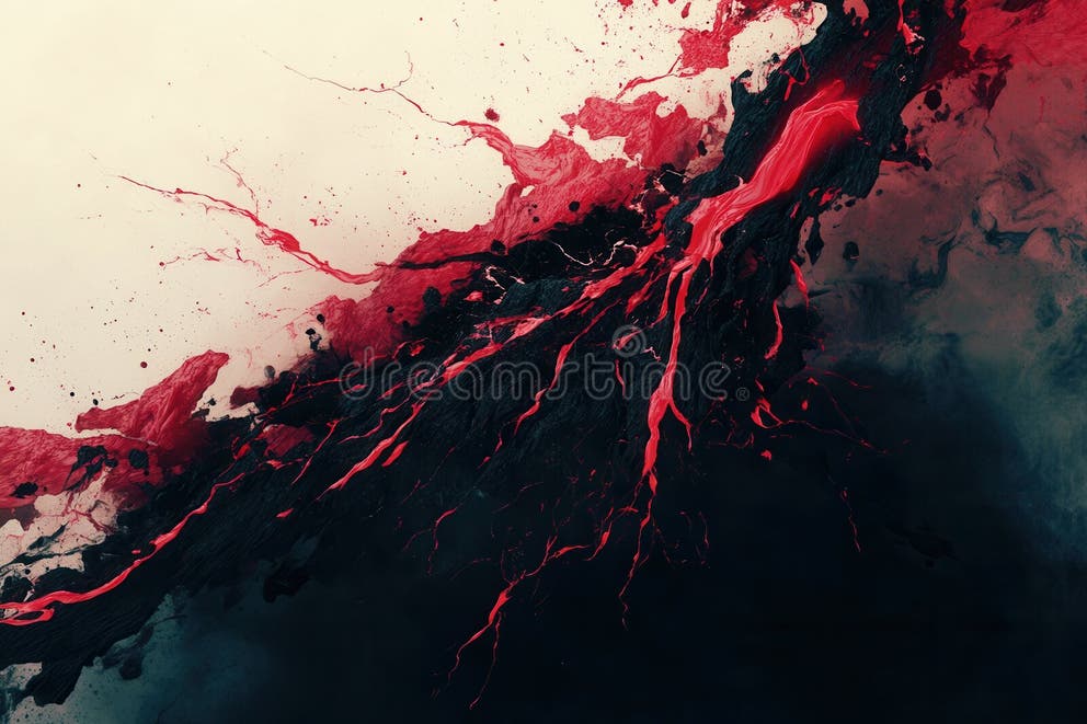 Chaotic Energy Portrayed in Abstract Artwork Featuring Sharp Red and ...