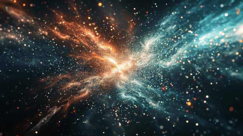 A Chaotic Explosion of Stars and Dark Matter Particles Colliding Stock ...