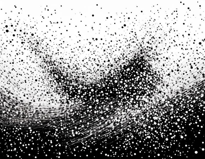 Chaotic Ink Drops Splattered Black Abstract Liquid Texture on White ...