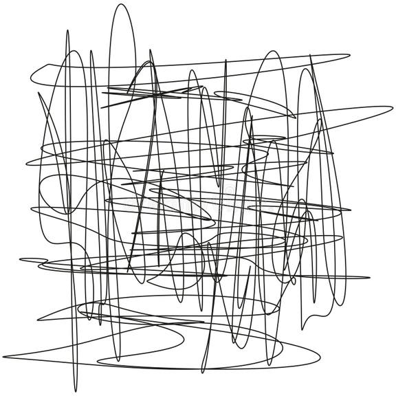 Chaotic Line Art. Abstract Scribble Pattern. Random Curve Shapes ...