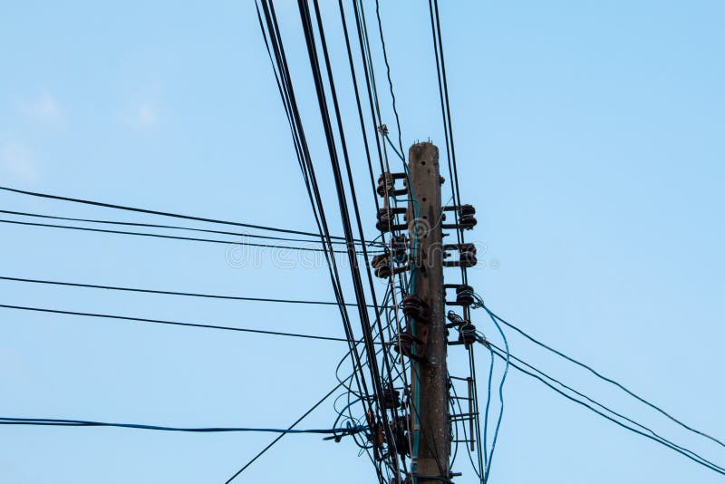 Chaotic mess of a wires stock photo. Image of mast, mess - 71431992