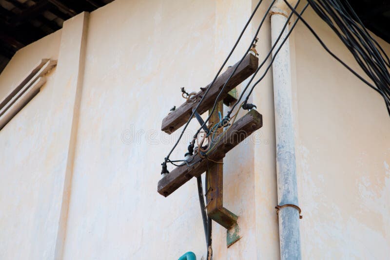 Chaotic Mess of a Wires on a Pillar Stock Photo - Image of complex ...
