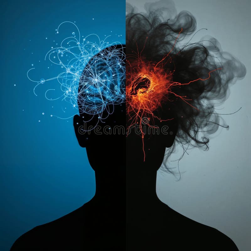 Chaotic Mind Illustration, Chaos in Thoughts Concept Stock Illustration ...