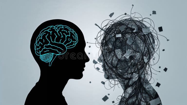 Chaotic Mind Illustration, Chaos in Thoughts Concept Stock Illustration ...