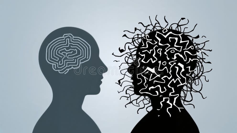 Chaotic Mind Illustration, Chaos in Thoughts Concept Stock Illustration ...