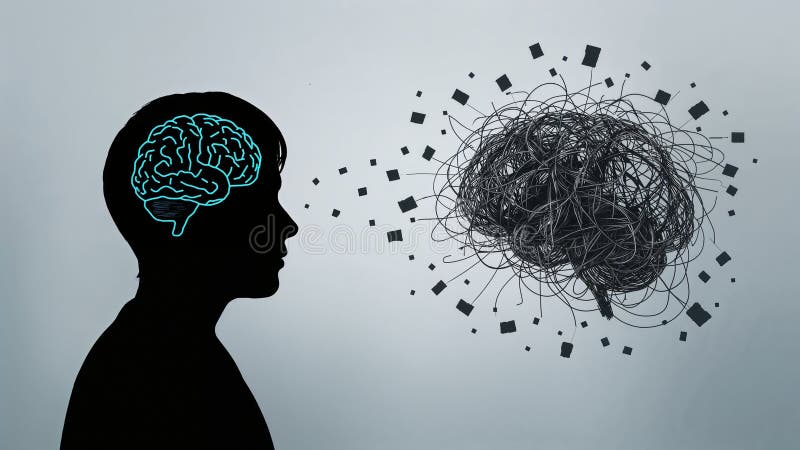 Chaotic Mind Illustration, Chaos in Thoughts Concept Stock Illustration ...